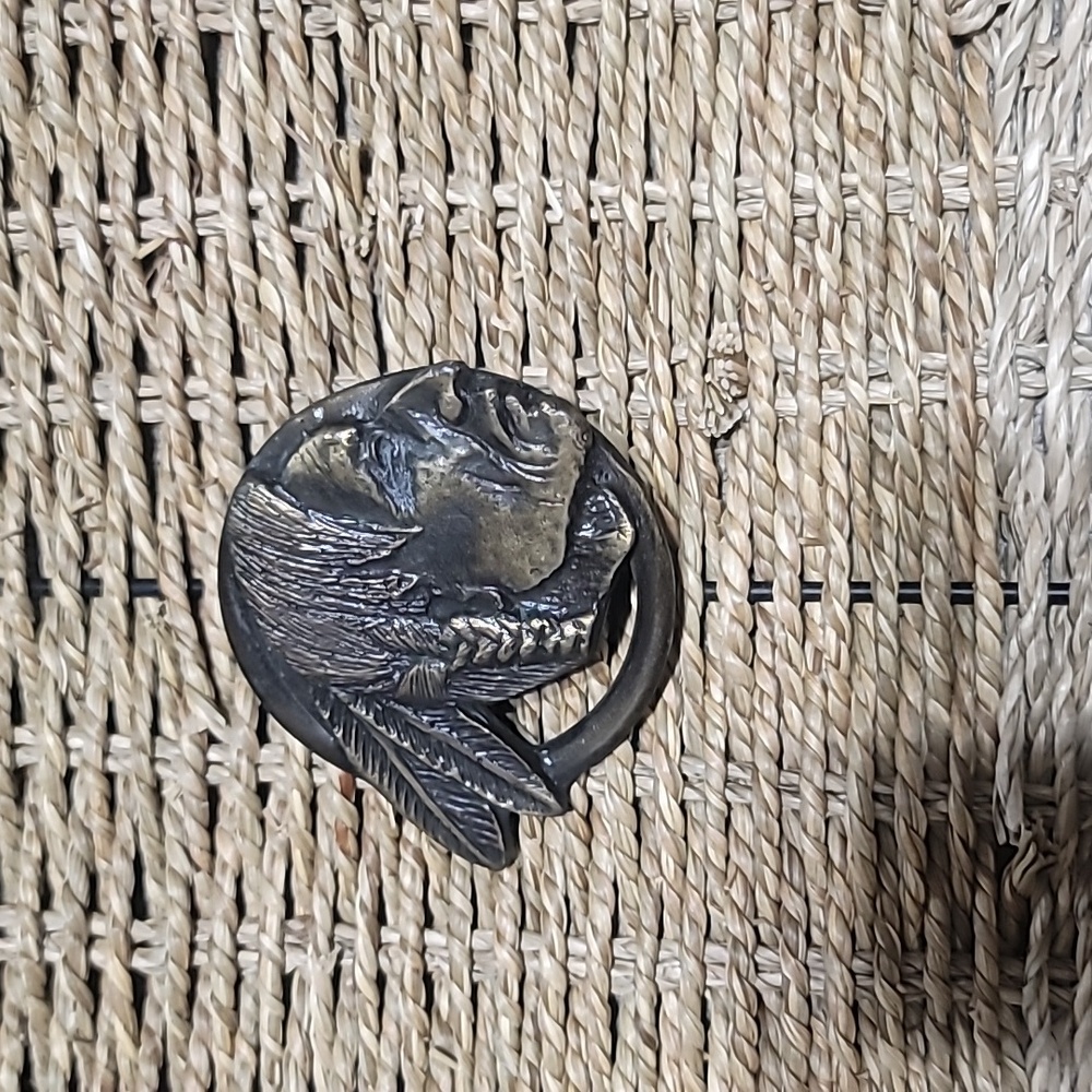 1976 Indian Chef Head Belt Buckle - Gem